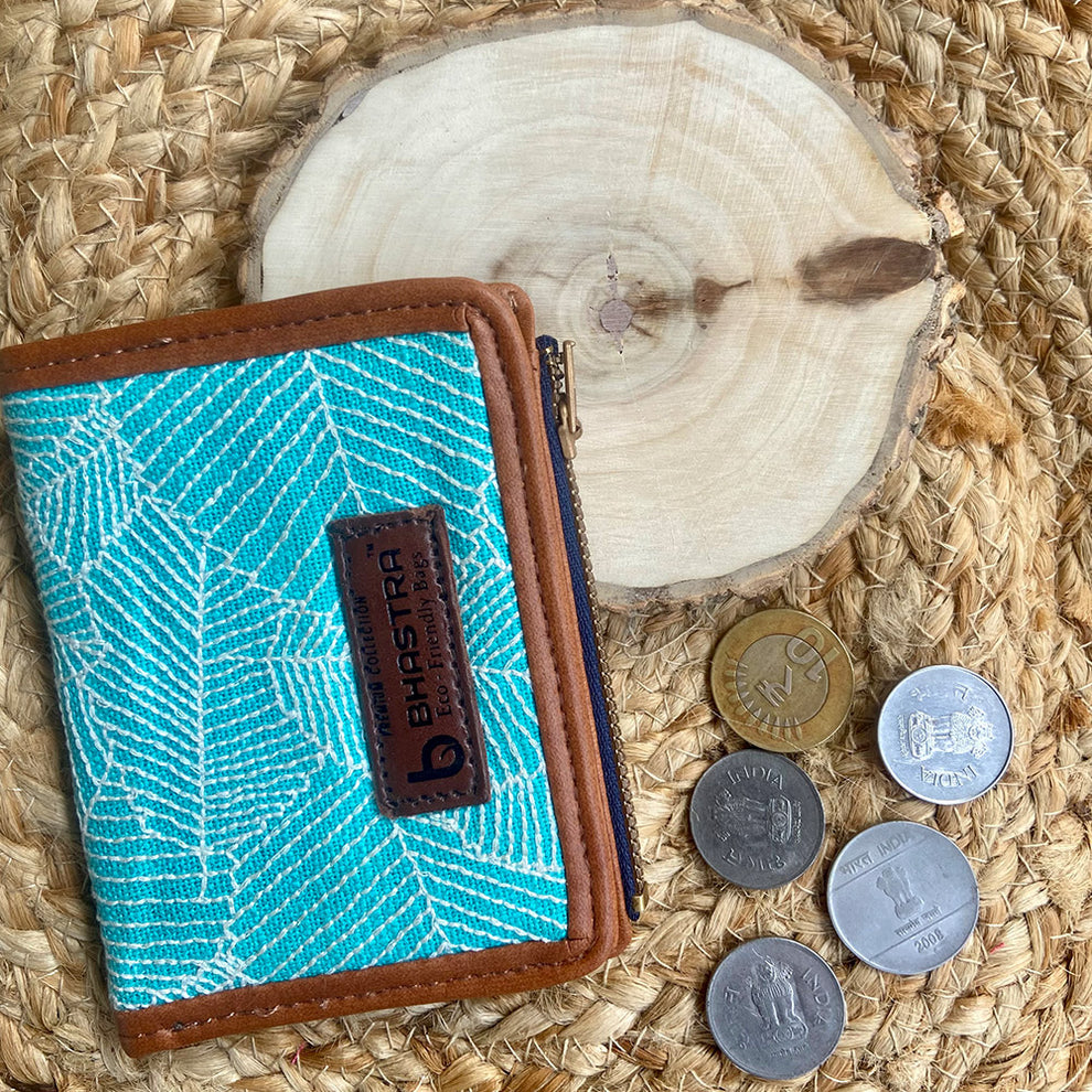 Turquoise Tropical Mini Wallet – Bhastra Bags